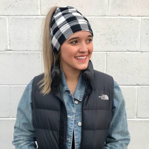 Pretty Simple | Accessories | Buffalo Plaid Reversible Peek A Boo ...